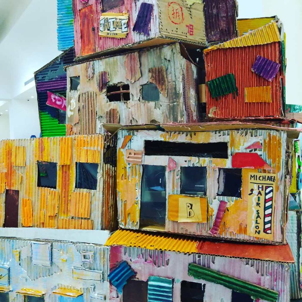 Slum Housing Recycled Cardboard Sculpture – Draw, Paint, Think